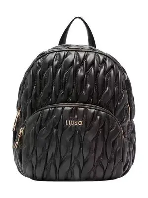 Liu Jo Logo-plaque Quilted Backpack - Black