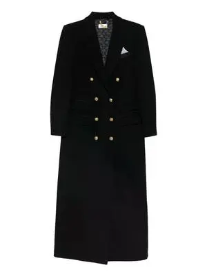 Elisabetta Franchi Double-breasted Coat - Black