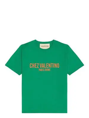 Valentino Garavani T-shirt In Green - Verde & Arancio