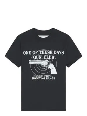 ONE OF THESE DAYS Gun Club Tee In Black - Washed Black