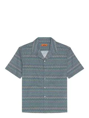 Missoni Short Sleeve Shirt In Blue - Multicolor
