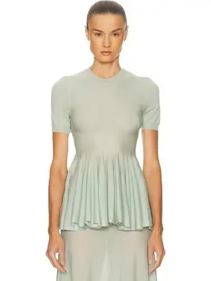 Alaïa Peplum Top - Vert Amande