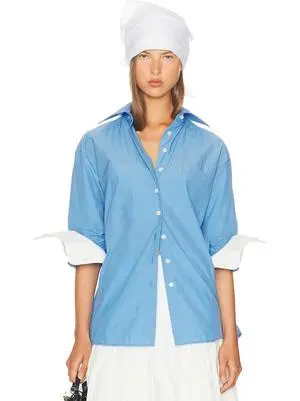HELSA Classic Oversized Shirt In Tech Poplin - Classic Blue