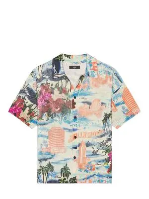 Amiri Cityscape Shirt In Coral - Multi