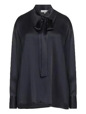 Antonelli Firenze Acetate And Silk Bow Blouse - Navy