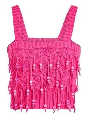 Pinko Cable-knit Crop Top - Pink