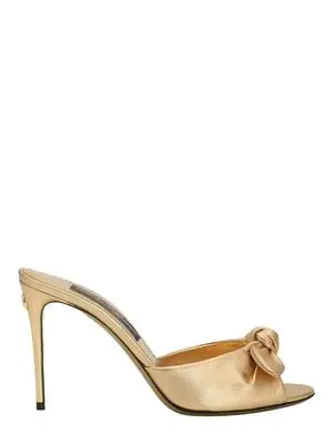DOLCE & GABBANA 90mm Knotted Leather Heeled Sandals
