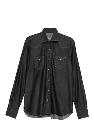 BARBA NAPOLI Cotton Pocketed Shirt - Black