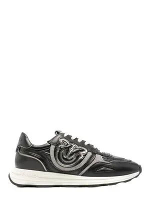 Pinko Leather Logo-detail Sneakers - Black