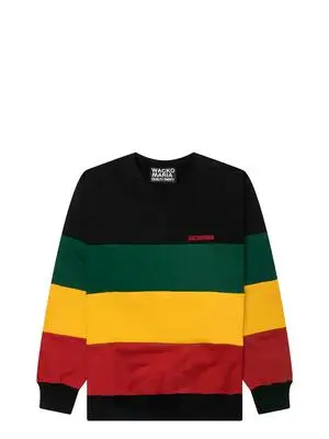 WACKO MARIA Striped Crew-neck Sweatshirt - Black