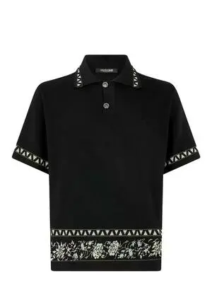 Roberto Cavalli Jacquard-motif Polo Shirt - Black