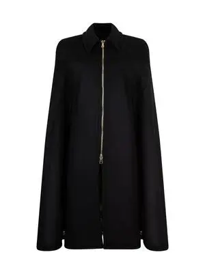 Roberto Cavalli Zip-front Cape With Shoulder Pads - Black