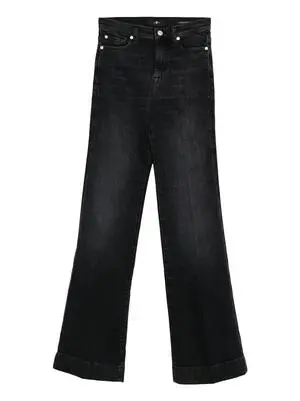 7 For All Mankind Flared Leg Jeans - Black
