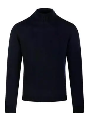 ROBERTO COLLINA High-neck Wool Sweater - Blue