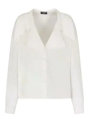 Emporio Armani Button-front Wide-collar Shirt - White