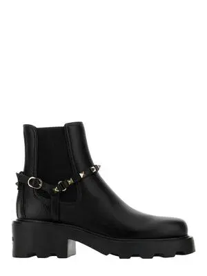 Valentino Garavani Embellished Ankle Boots - Black