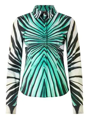 Roberto Cavalli Printed Button-up Shirt - Blue