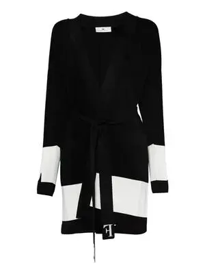 Elisabetta Franchi Striped Panel Cardigan - Black