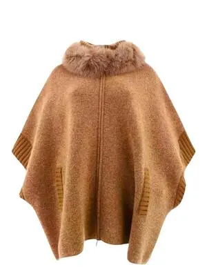 GIOVI Fur-Trimmed Wool Cape