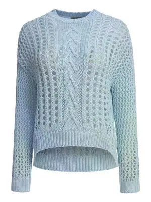 RAKKI Cable-knit Eyelet Sweater - Blue
