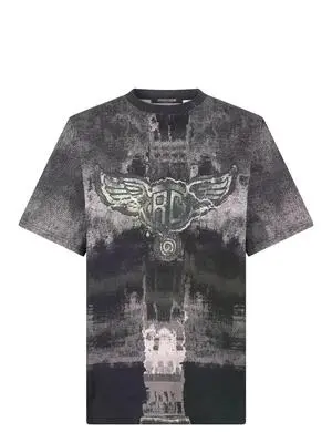 Roberto Cavalli Winged Monogram-print T-shirt - Black