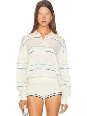 HELSA Kaysee Oversized Polo - Cream Multi
