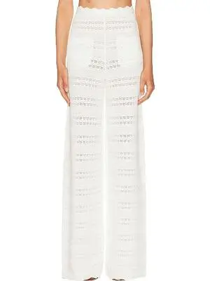 HELSA Kaitltn Scalloped Pant - Ivory