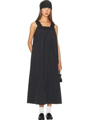 HELSA Midi Dress With Lace Detail - Black