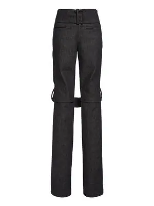 COURRÃ¨GES Strap Bootcut Denim Pants - Grey