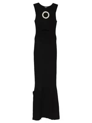 A.W.A.K.E. Mode Sleeveless Flared Hem Dress - Black