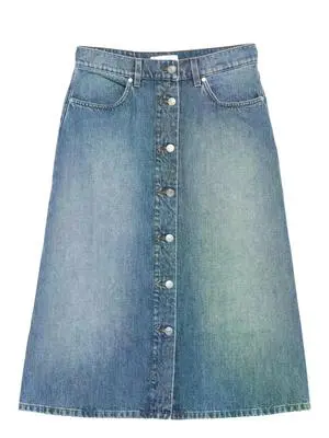 Stella McCartney Button-front Denim Midi Skirt - Blue