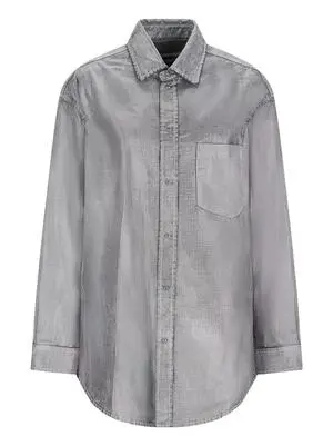 DARKPARK Denim-effect Collared Shirt - Grey