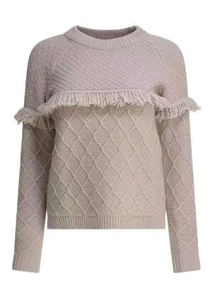 RAKKI Cable-knit Fringe Sweater - Neutrals