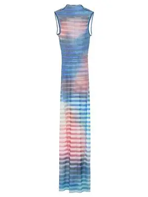 JEAN PAUL GAULTIER Striped Sleeveless Dress - Blue