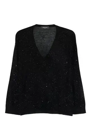 Fabiana Filippi Glitter V-neck Sweater - Black