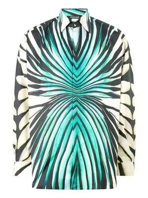 Roberto Cavalli Printed Button-up Shirt - Black