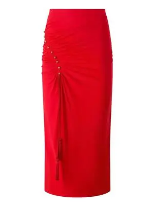 Roberto Cavalli Gathered High-rise Skirt - Red