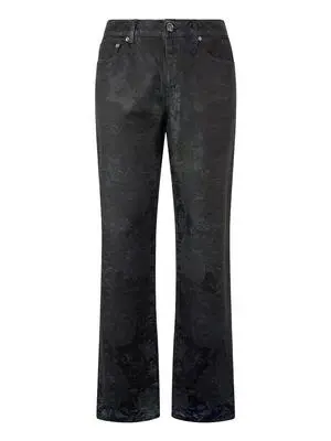 ROBERTO CAVALLI Floral-Motif Faded Jeans