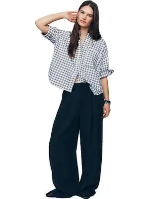 Maeve Avery Wide-leg Pleated Trousers - Black