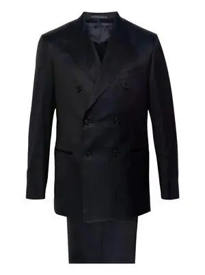 Caruso Striped Suit - Blue
