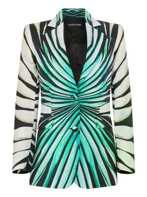 Roberto Cavalli Printed Blazer - Blue