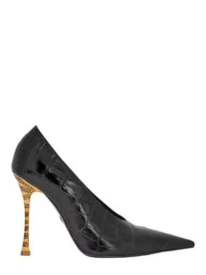 Roberto Cavalli Crocodile-effect Pointed-toe Pumps - Black