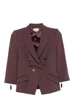Elisabetta Franchi Double-breasted Jacket - Brown