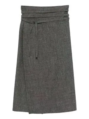 Fabiana Filippi Belted Midi Skirt - Grey