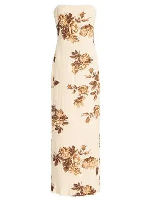 Magda Butrym Floral Plissé Midi Dress - Print