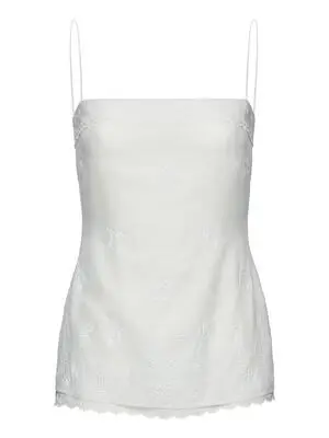 Magda Butrym Broderie Anglaise Sleeveless Top - White