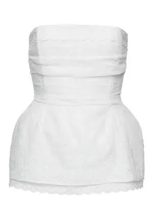 Magda Butrym Lace-trimmed Corset Top - White