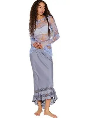 Free People Intimately High-Low Half Slip Liquid Silver