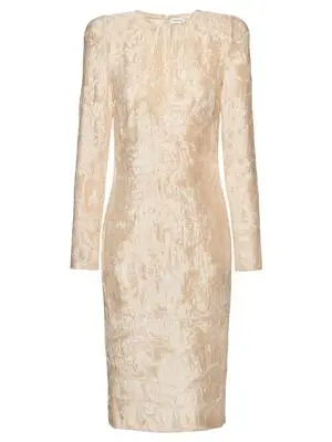 Magda Butrym Crushed Velvet Midi Dress - Gold