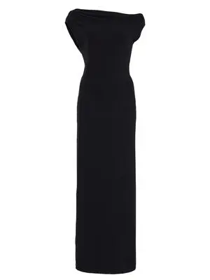LESET Lauren Ruched Maxi Dress - Black